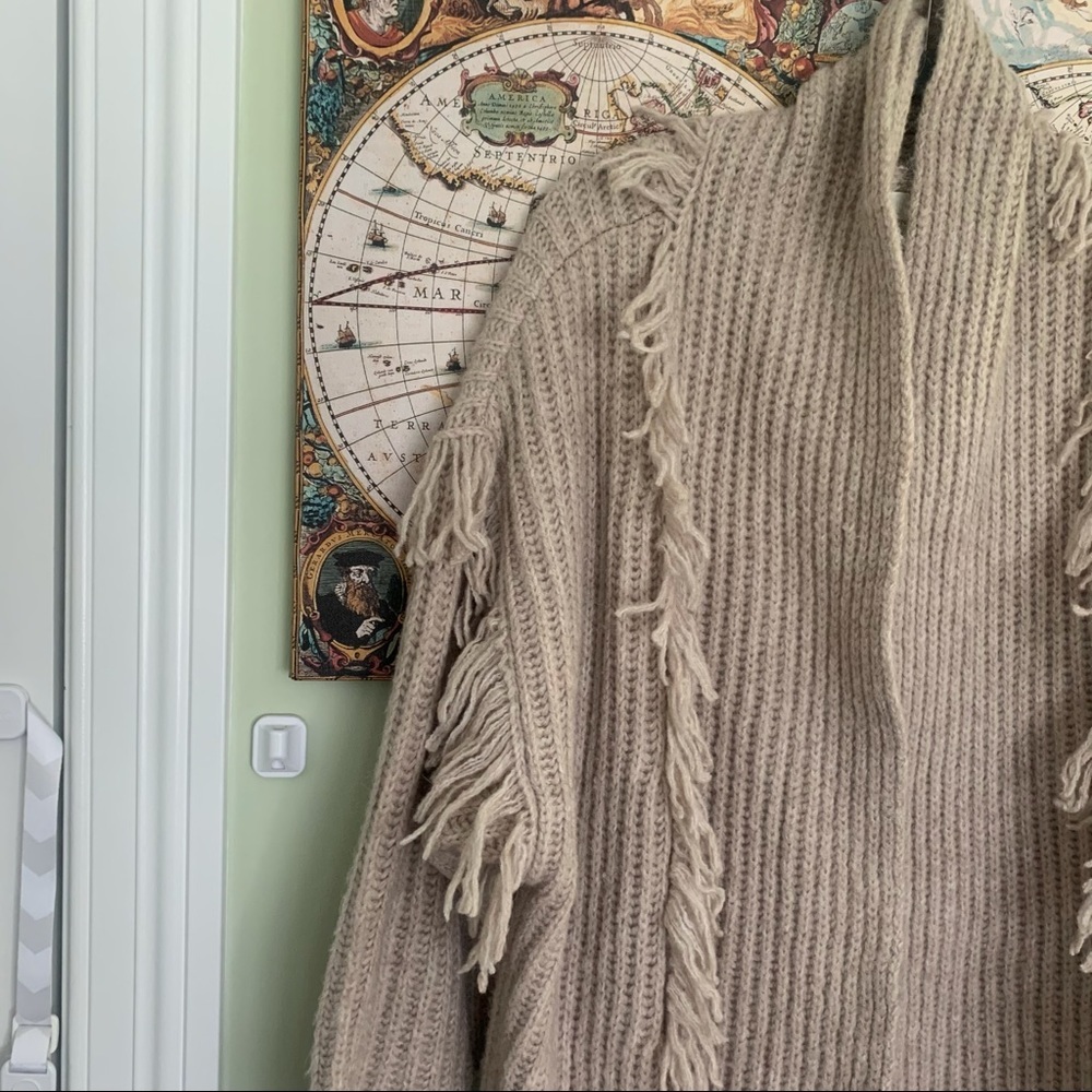 Anthro Amanda Alpaca Fringe Cardigan - Gem